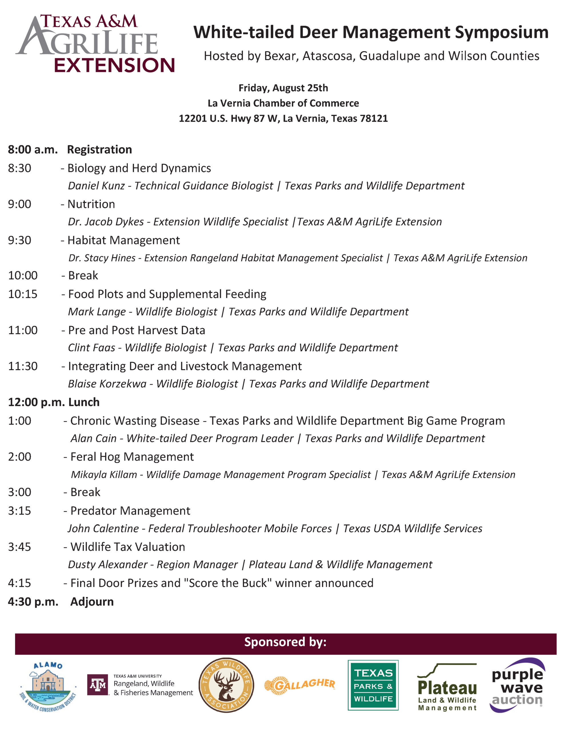 White-tailed Deer Management Symposium – Agenda