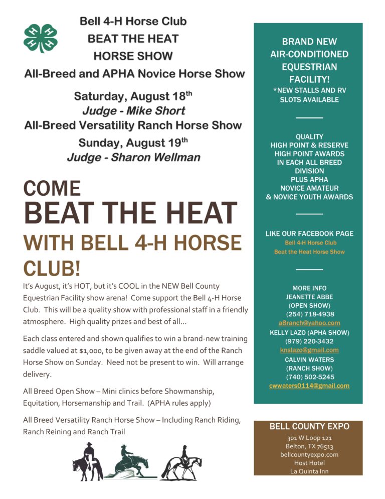 4-H Beat The Heat Flyer - Bell County 4-H