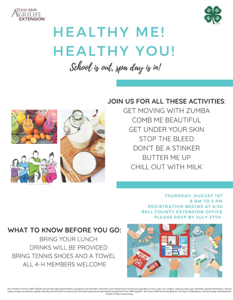Healthy Me! Healthy You! Workshop - Bell County 4-H