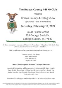 The Brazos County 4-H K9 Club Open Dog Show