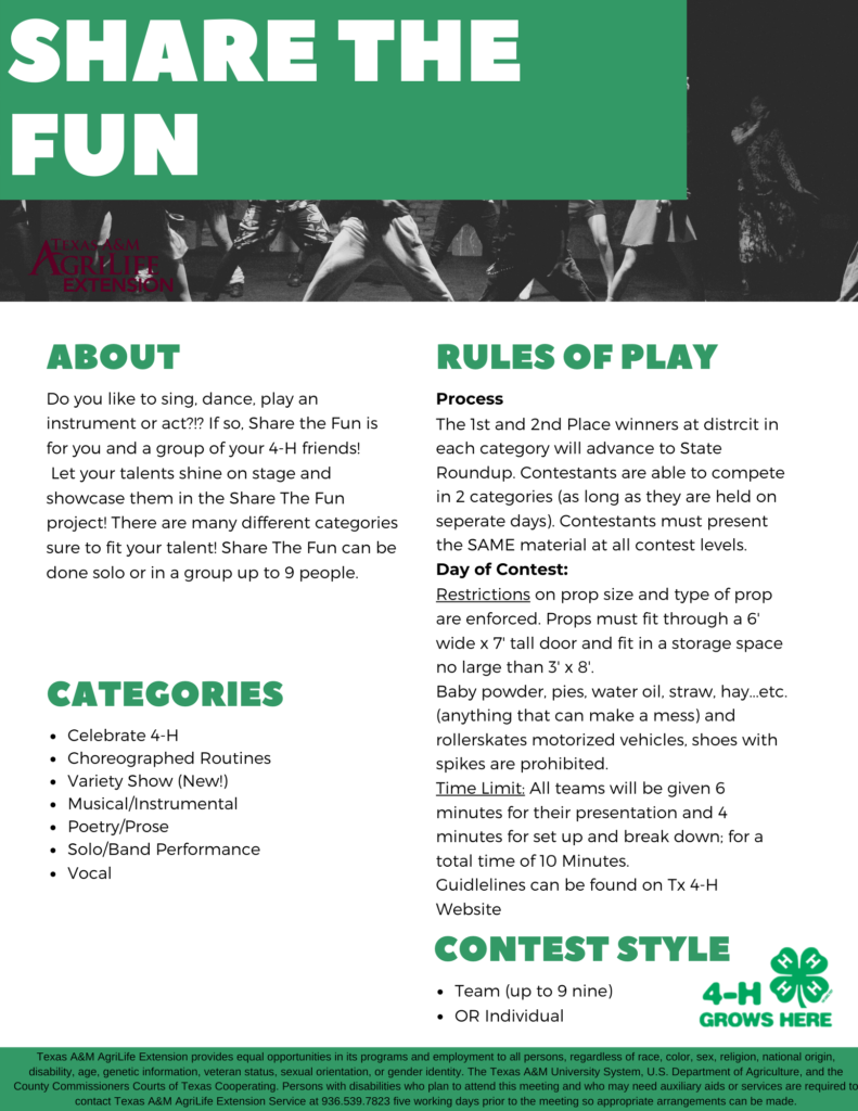 4-H Roundup Information - Montgomery County 4-H