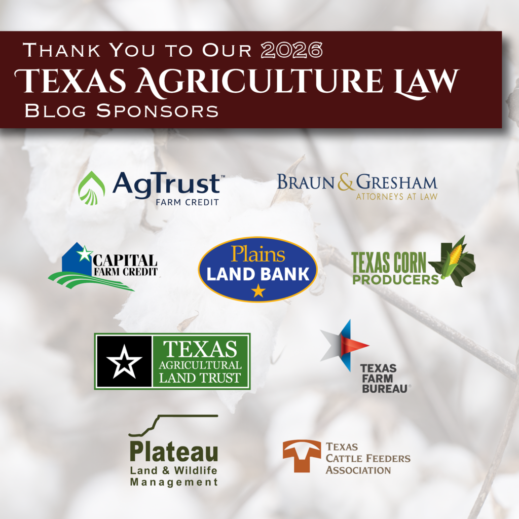 Sponsors - Texas Agriculture Law