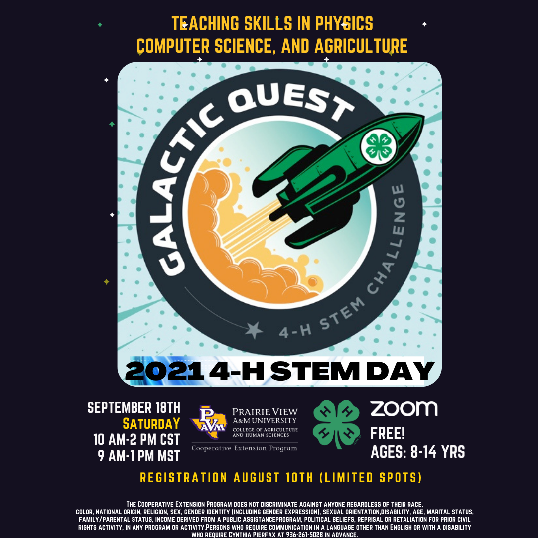 2021 4-H STEM DAY -Virtual on Zoom - Tarrant County 4-H - Making the ...